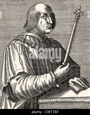 King Louis XII of France, from a miniature painting by Jean Marot or ...