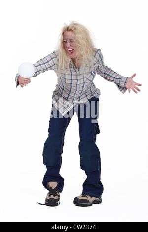 A woman being electrocuted Stock Photo - Alamy