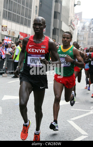 Stephen Kiprotich running the London Marathon. Ugandan long-distance ...
