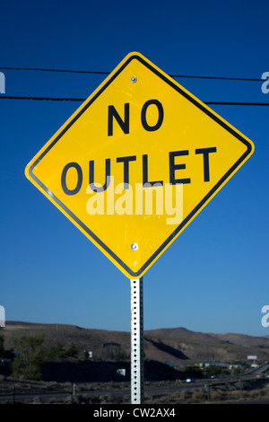no outlet yellow road hazard sign Stock Photo - Alamy
