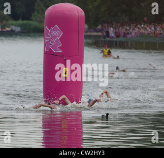 Women's 10km open water marathon swim London 2012 Olympics Hyde Park ...
