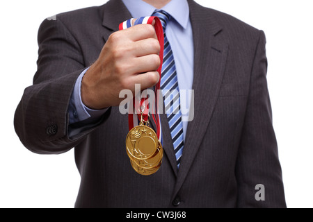 Man Receiving Award Trophy Medal Reward Prize Knighted Honour Honor ...