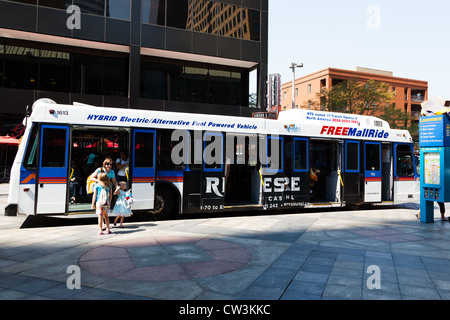 Free Mall Ride shuttle bus on the pedestrianised 16th Street Mall in ...