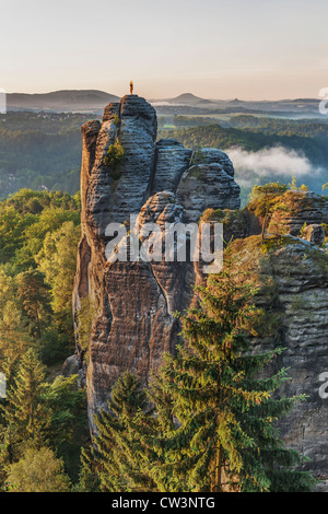 View to the rock Moench also Moenchstein (monk or monkstone), Saxon ...