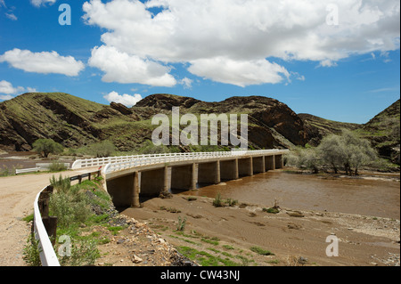 Bridge over the Kuiseb River, C14 on the road, Namibia, Africa Stock ...