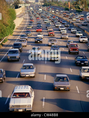 Heavy traffic on freeway Stock Photo - Alamy
