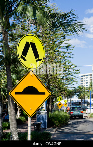 Traffic signs on the Mooloolaba Esplanade in Queensland Stock Photo - Alamy