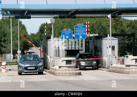 French motorway toll station on the A16 autoroute northern France Stock ...