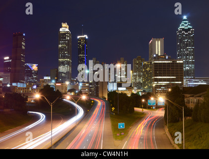 The downtown Atlanta skyline from above the Jackson Street Bridge Stock ...