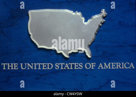 Silver Map of USA 2 Stock Photo - Alamy