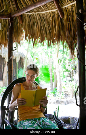 Woman Hut, Tulum, Mexico Stock Photo - Alamy