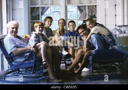 Portrait of a family smiling Stock Photo - Alamy
