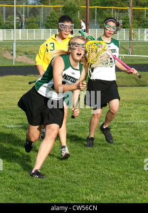 High school girls lacrosse game Stock Photo - Alamy