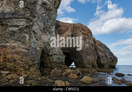 Nose's Point and blast beach, Seaham, County Durham, England Stock ...