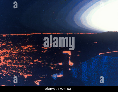 Mars skyline at sunset from Viking lander Stock Photo - Alamy