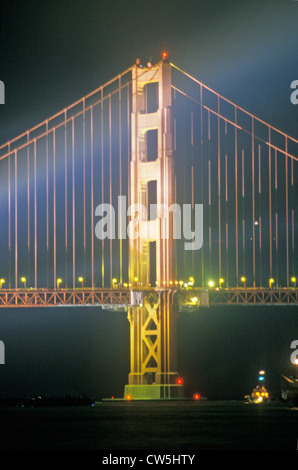 Dramatic lighting on the Golden Gate Bridge for it s 50th Anniversary ...