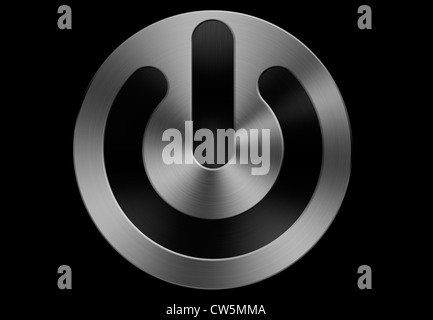 A Power / Standby symbol on a brushed aluminium Apple Mac style ...