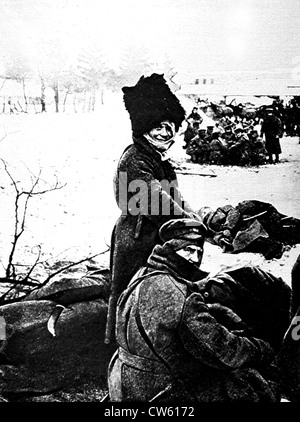 World War I, soldiers in the snow, in a trench Stock Photo - Alamy