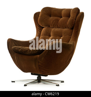 Vintage (1969) swivel and tilt brown egg chair by Vono Stock Photo - Alamy