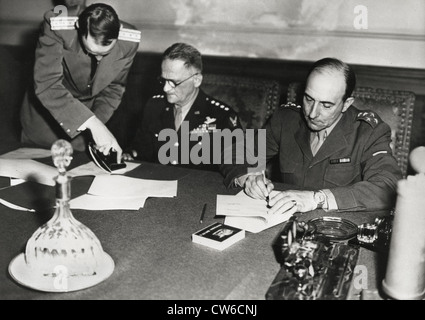 Germans sign final surrender terms in Berlin (Germany) May 9, 1945 ...