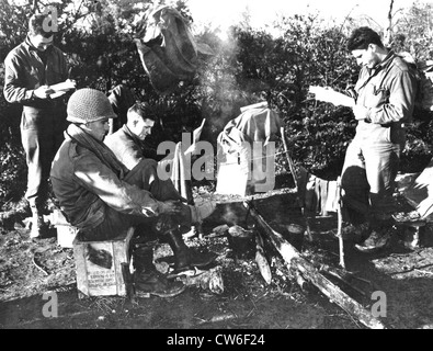 WORLD WAR II: MAIL, 1944. /nA mailman delivers letters to U.S. Army ...