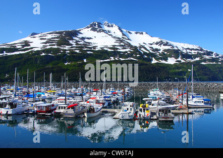 Whittier harbor covered in snow after a winter storm, Prince William ...