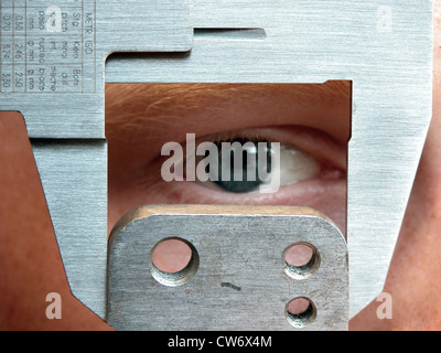 apprentice with calliper Stock Photo - Alamy