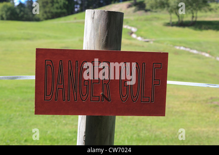 Golf Danger sign Stock Photo - Alamy