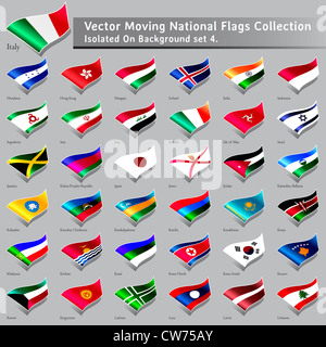 moving National Flags of the world isolated set 7 Stock Photo - Alamy