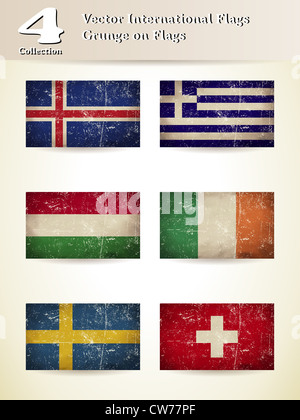 international Flags Gunge on Flags set 1 Stock Photo - Alamy