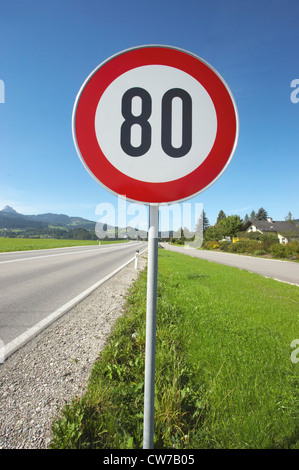80 km/h speed limit sign, Europe Stock Photo: 24435475 - Alamy