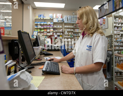 Female white Pharmacist working at Wal-Mart Supercenter pharmacy in San ...