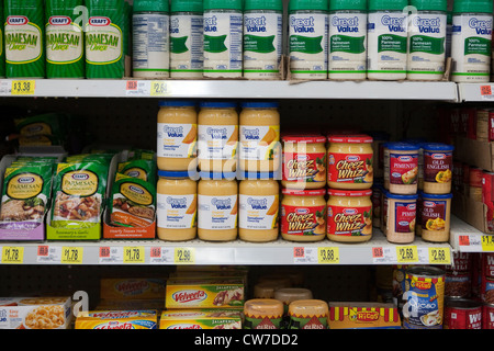 Cheddar cheese dip products on shelve of Wal-Mart store include Kraft ...