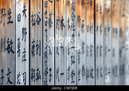 Closeup of japanese prayer Notes at a Shinto Temple in Okinawa, Japan ...