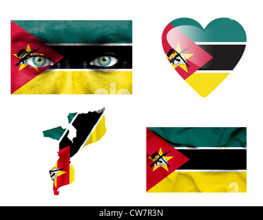 set of flags of Mozambique Stock Photo - Alamy
