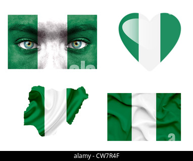 set of flags of Nigeria Stock Photo - Alamy
