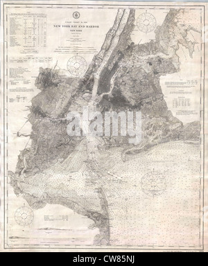 New York Harbor Nautical Chart Stock Photo - Alamy