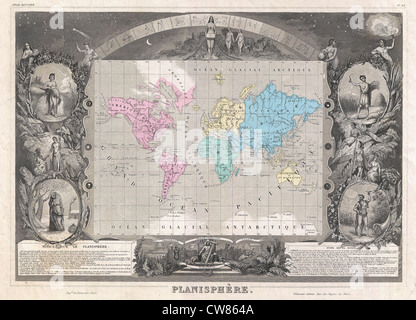 1852 Levasseur Map of the World Stock Photo - Alamy