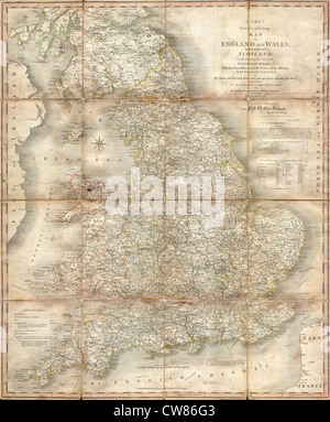 18th century Map of England and Wales Stock Photo - Alamy