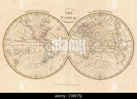 Map of the World Hemispheres Stock Photo - Alamy