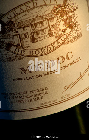 bottle of wine Haut Medoc France Stock Photo - Alamy