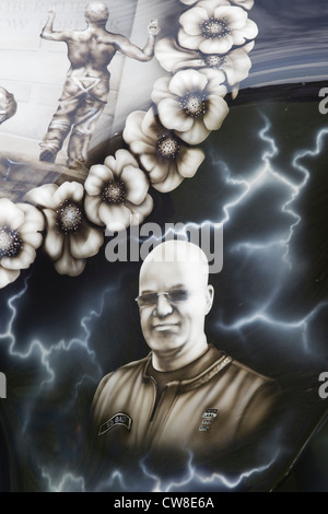 Harley Davidson spray painted "Ride to the Wheel Stock Photo - Alamy