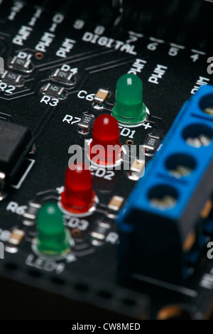 Diodes on a green circuit board Stock Photo - Alamy