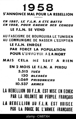 Propaganda tract against the F.L.N Stock Photo - Alamy