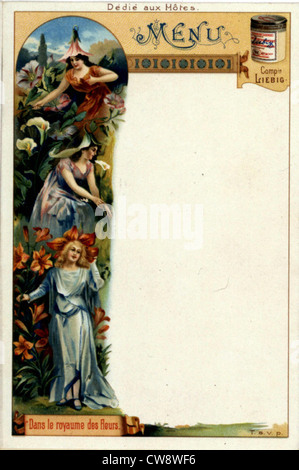 Liebig advertising menus Stock Photo - Alamy