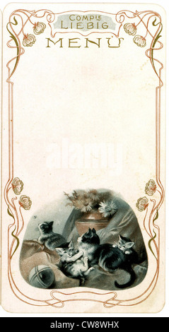 Liebig advertising menus Stock Photo - Alamy