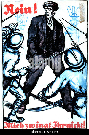 Propaganda poster against Treaty Versailles concerning reparations ...