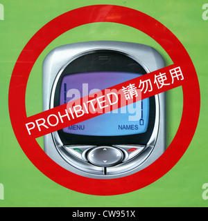 phone banned forbidden sign symbol sticker on the wall isolated Stock ...