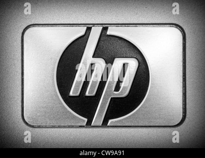 Company sign of HP Hewlett Packard in front of headquarters in Palo ...