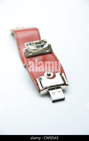Metallic USB flash drive isolated on white background Stock Photo - Alamy